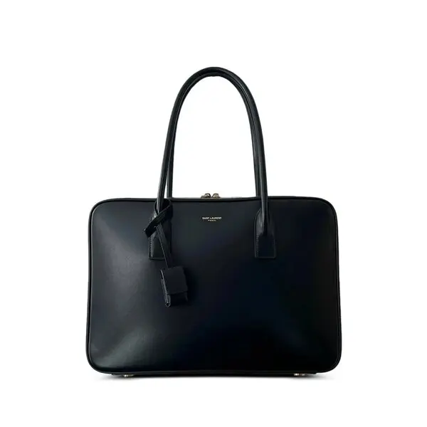 Saint Laurent Calfskin Brass Shoulder Bag - Black