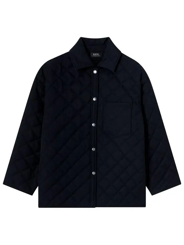 A.p.c. Georges Quilted Wool Jacket - Blue
