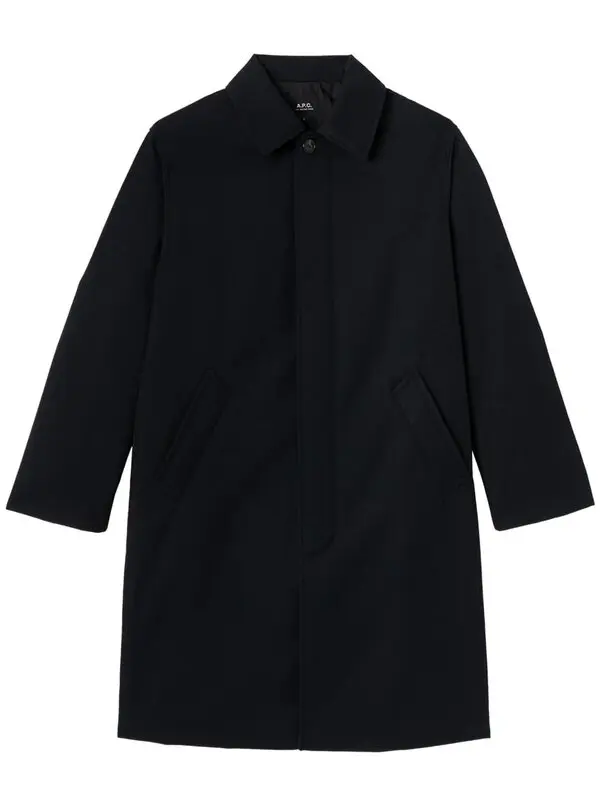 A.p.c. Water-repellent Wool Mac - Blue