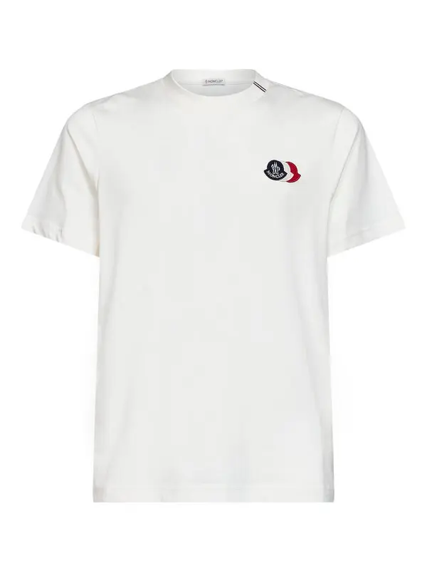 Moncler Natural Cotton Jersey Logo T-shirt