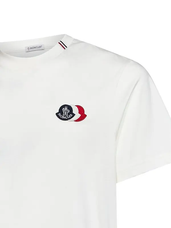 Moncler Natural Cotton Jersey Logo T-shirt