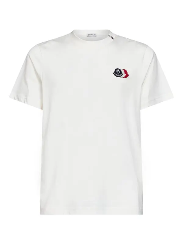 Moncler Natural Cotton Jersey Logo T-shirt - Multicolor