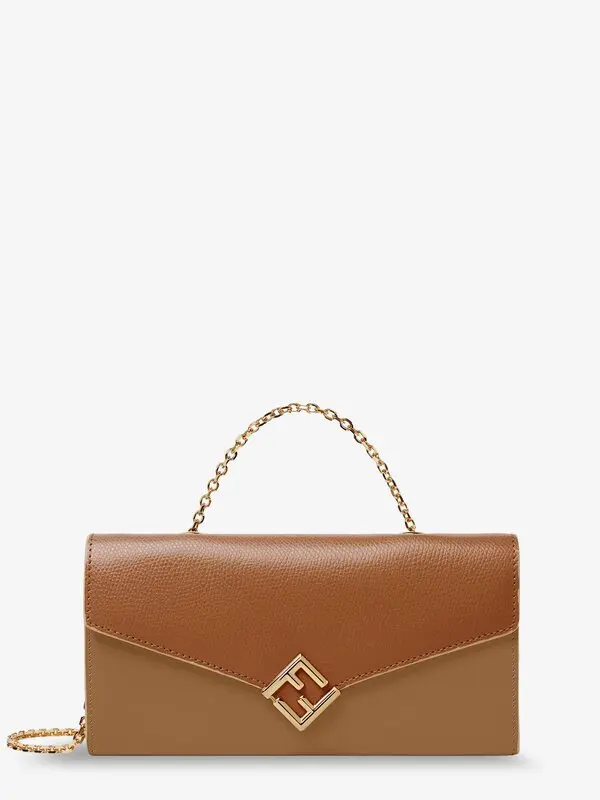 Fendi On Chain Ff Diamonds Leather Wallet