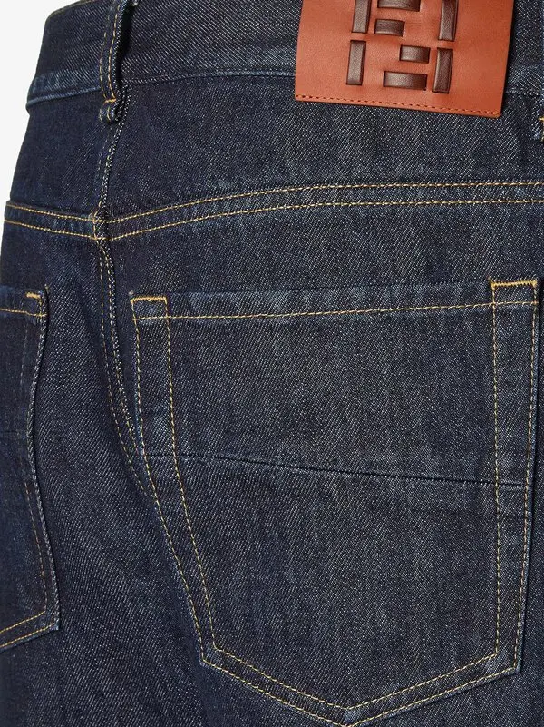 Fendi Denim Regular Blu Washed Jeans