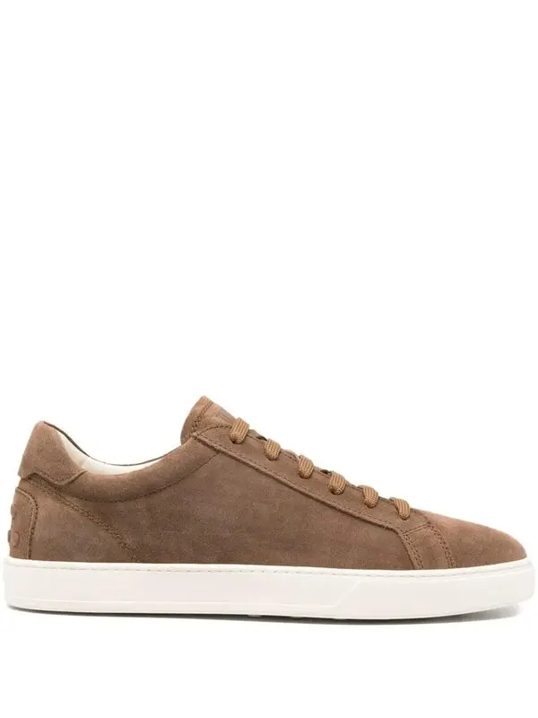 TOD'S Suede Sneakers With Stamped Logo - Brown