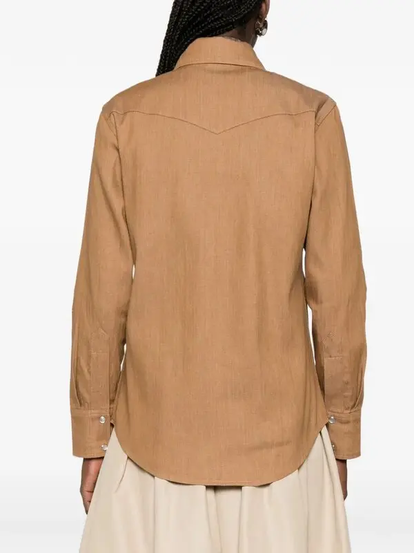 A.p.c. Japanese Denim Western Shirt - Brown