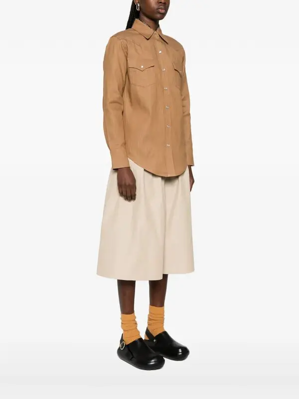 A.p.c. Japanese Denim Western Shirt - Brown