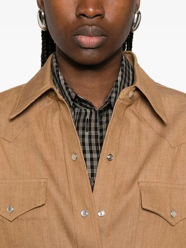 A.p.c. Japanese Denim Western Shirt - Brown