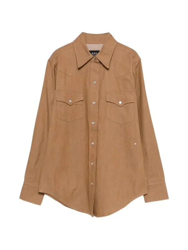 A.p.c. Japanese Denim Western Shirt - Brown