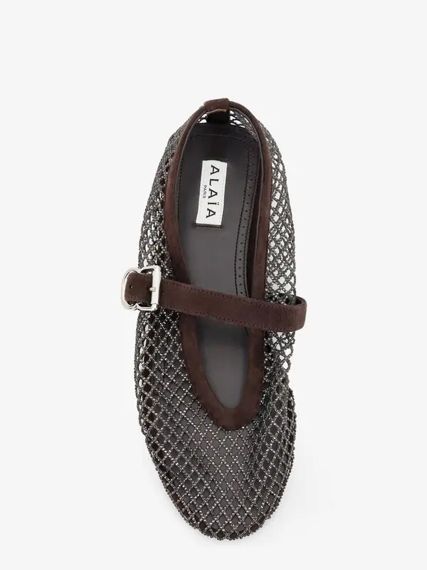 Alaïa Flat Mesh Ballet Flats With Rhinestone Detail - Multicolor