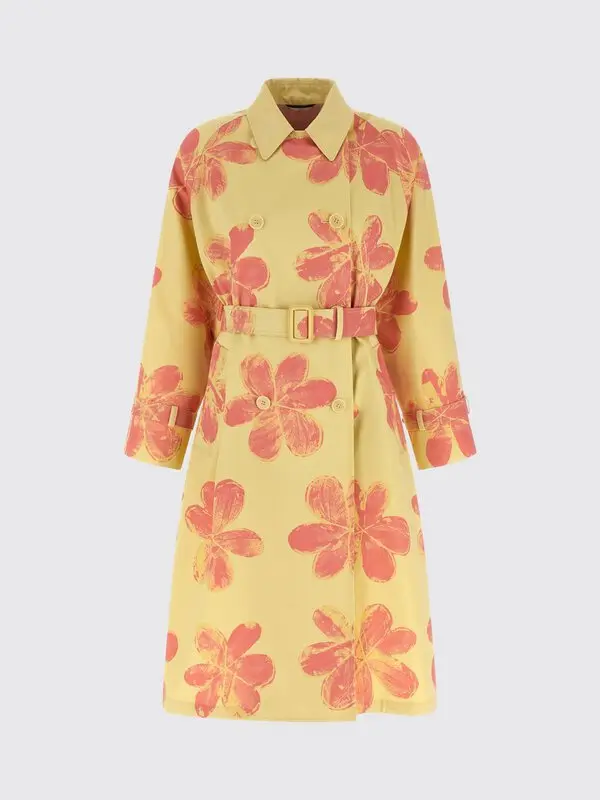 Max Mara Printed Cotton Trench Coat - Yellow