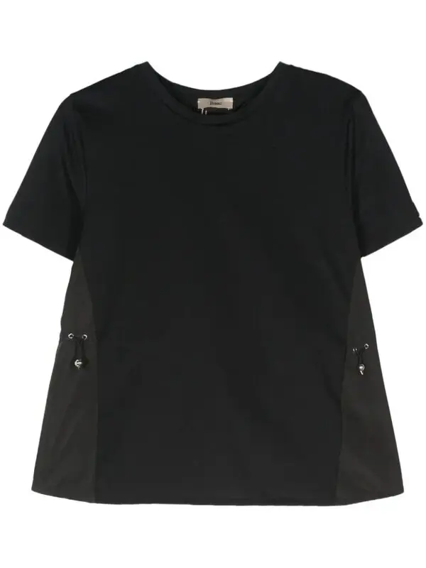 Herno Jersey And Polyester T-shirt With Drawstring - Black