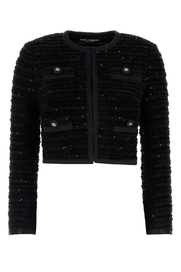 Dolce & Gabbana Tweed Blazer - Black