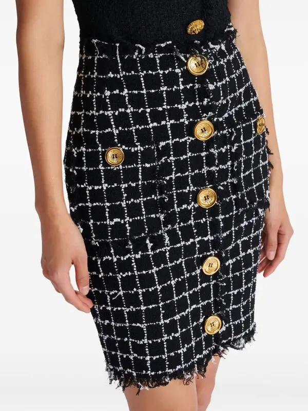 Balmain Tweed Midi Skirt