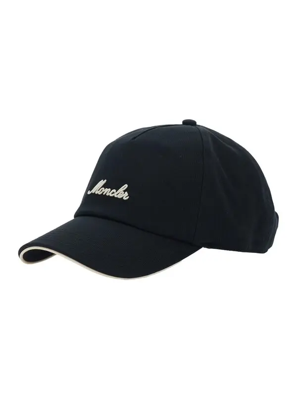 Moncler Logo Lettering Baseball Cap - Black