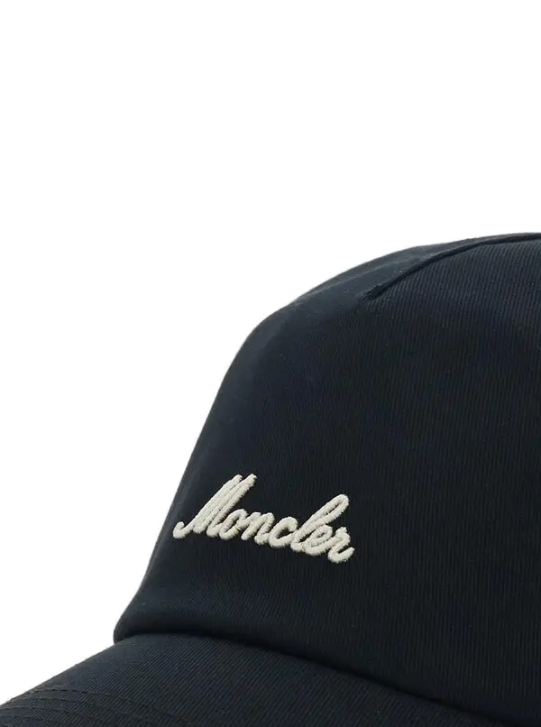 Moncler Logo Lettering Baseball Cap - Black