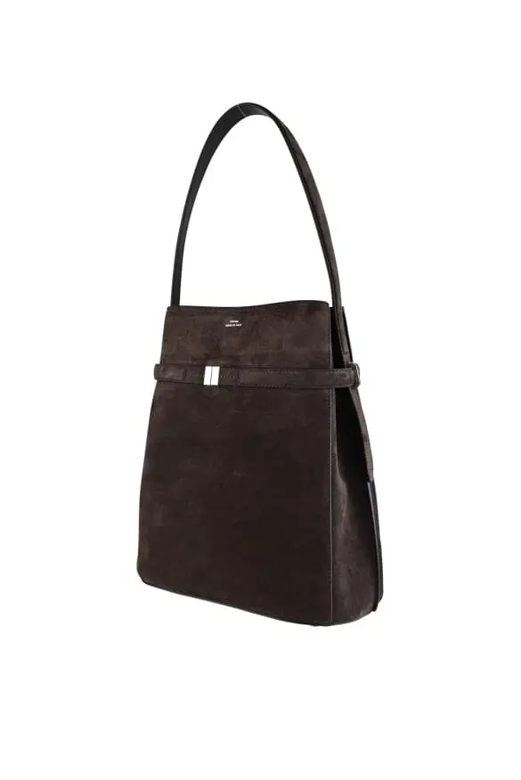 TOTEME Belted Suede Bucket Bag - Brown