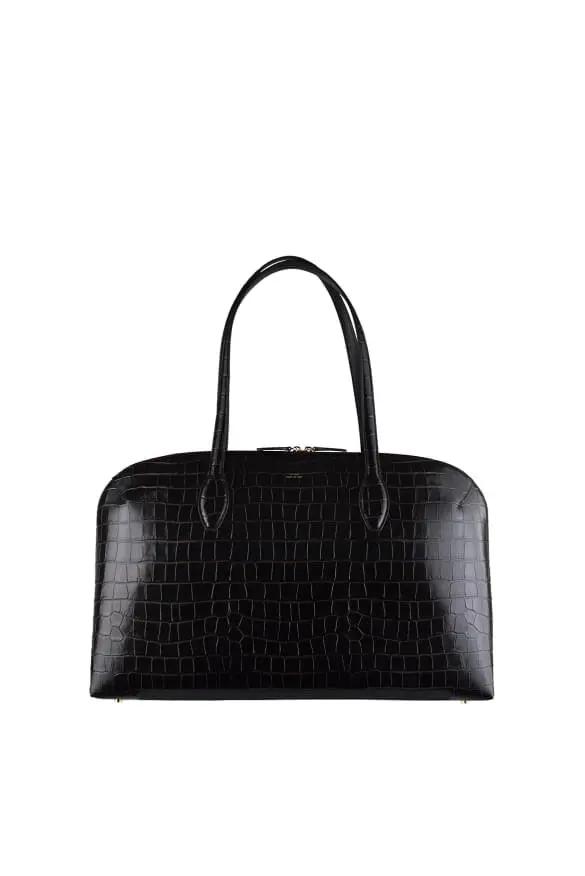 TOTEME Croco-embossed Zip-up Tote Bag - Brown