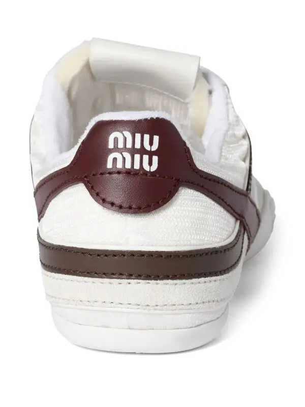 Miu Miu Gymnasium Technical Fabric And Suede Sneakers - White