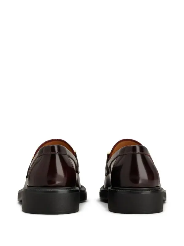 TOD'S Leather Loafers With Metal Bar - Red