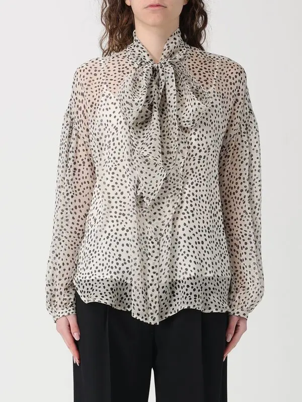 Max Mara Polka Dot Silk Blend Shirt - Cream