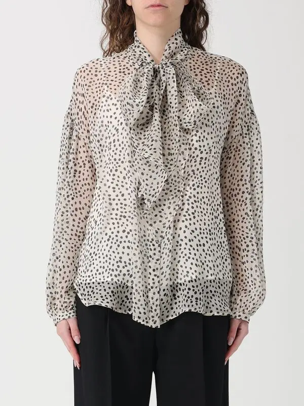 Max Mara Polka Dot Silk Blend Shirt - Cream