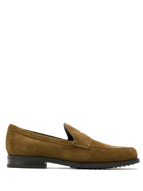 TOD'S Suede Penny Loafers - Brown