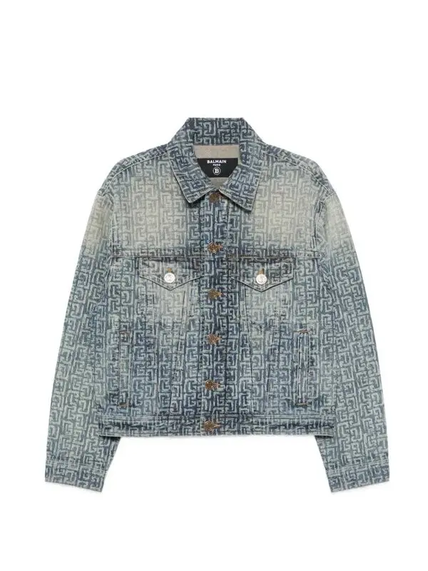 Balmain Monogrammed Denim Jacket