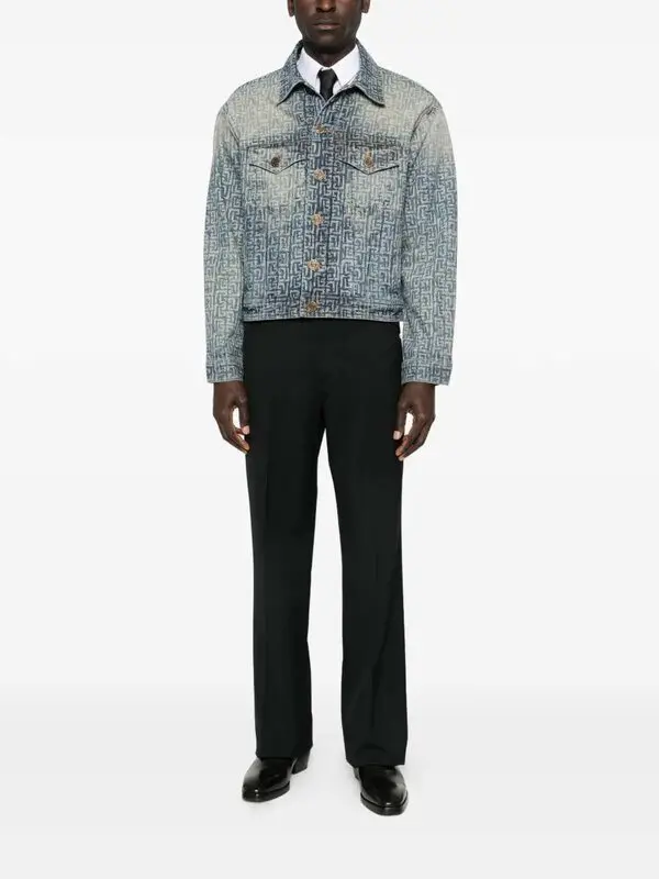 Balmain Monogrammed Denim Jacket