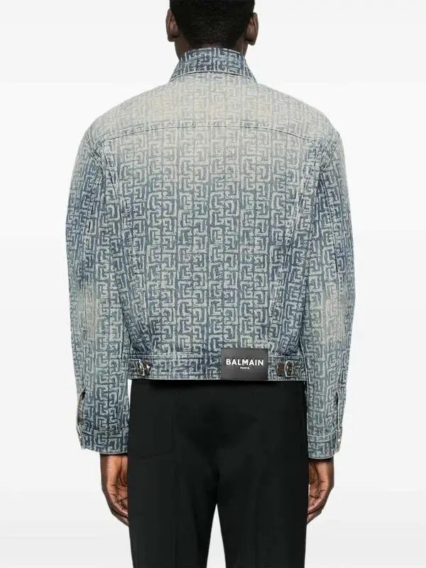 Balmain Monogrammed Denim Jacket