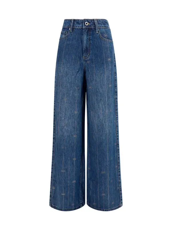 SELF-PORTRAIT Crystal-striped Jeans