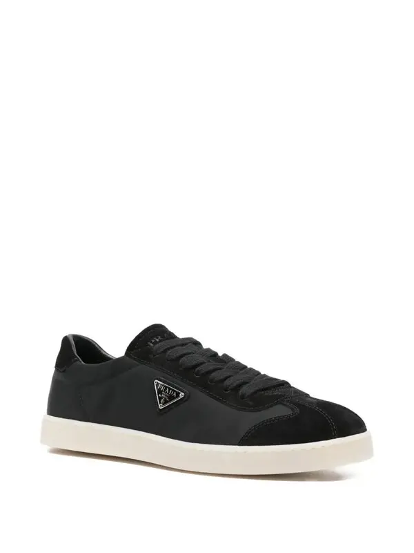 Prada Nylon Sneakers With Suede Inserts