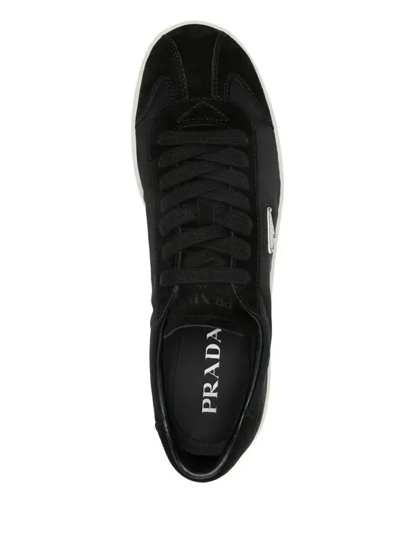 Prada Nylon Sneakers With Suede Inserts