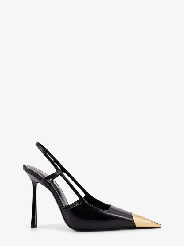 Saint Laurent Jeanne Leather Pumps With Metal Toe - Multicolor