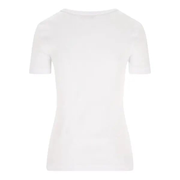 DIESEL® Ribbed Logo Round Neck Short Sleeve T-shirt - White