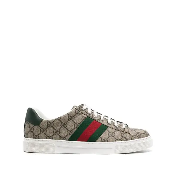 Gucci Gg Supreme Canvas Low-top Sneakers - Cream
