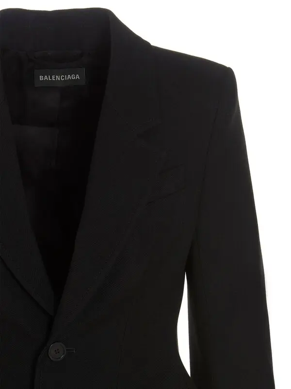 Balenciaga Hourglass Wool Twill Single-breasted Blazer