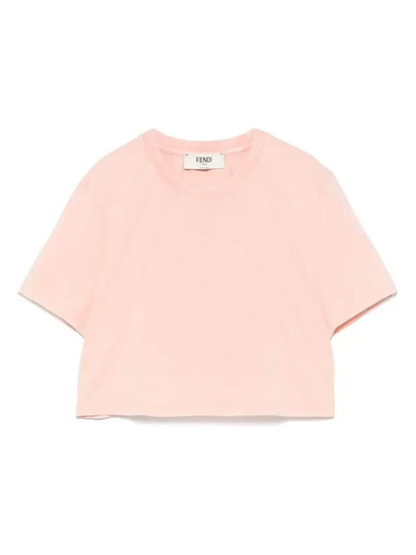 Fendi 3d Roma Cropped T-shirt - Multicolor