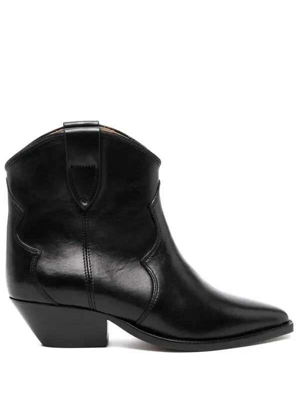 Isabel Marant Étoile Dewina Leather Cowboy Boots - Black