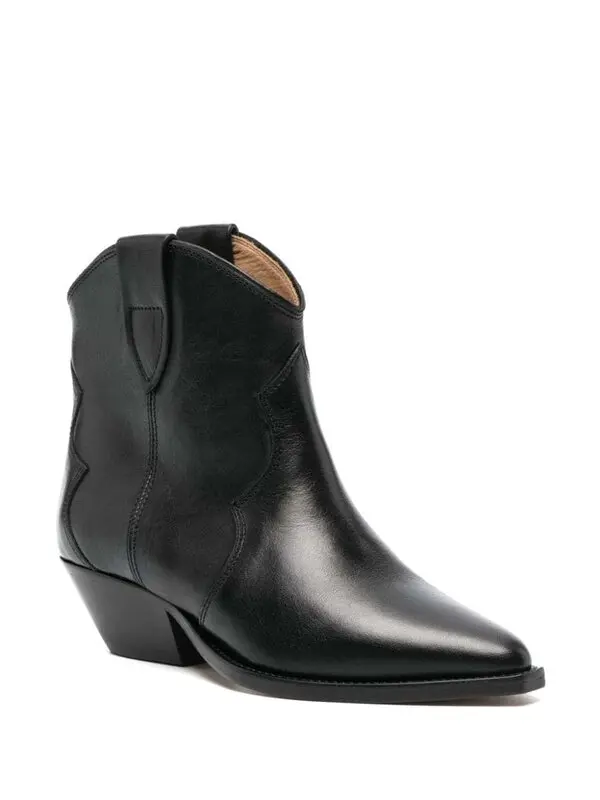 Isabel Marant Étoile Dewina Leather Cowboy Boots - Black