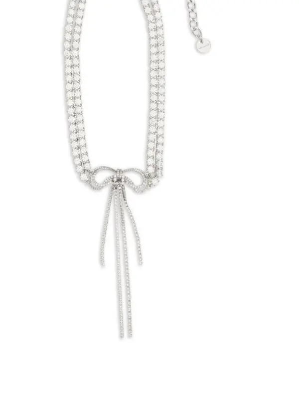 SELF-PORTRAIT Crystal Double Bow Choker