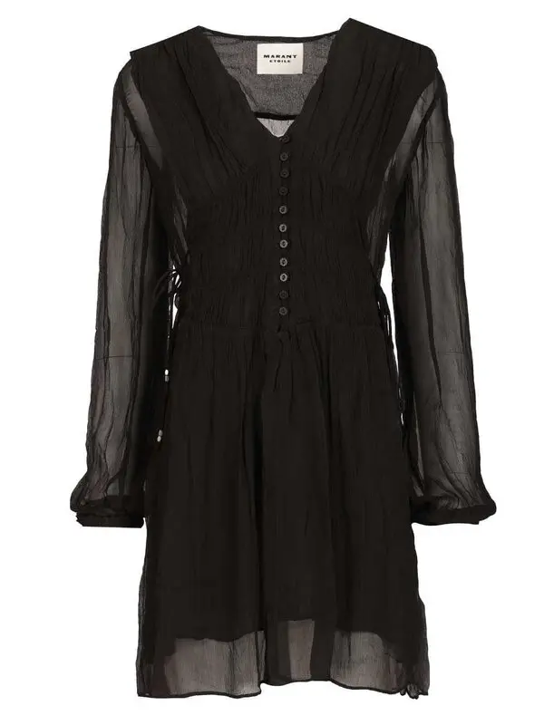 Isabel Marant Étoile Loriena Printed Muslin Dress - Black