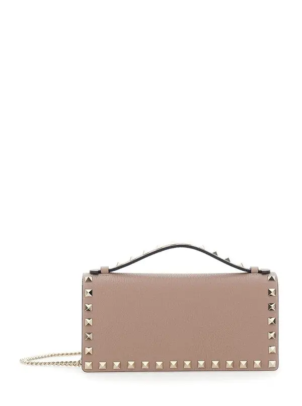 Valentino Garavani Pink Mini Bag With Removable Chain Strap And Rockstud Embellishment In Leather For - Multicolor
