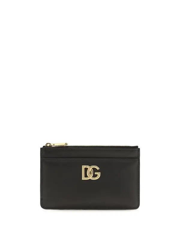 Dolce & Gabbana Leather Card Holder With Logo - Black
