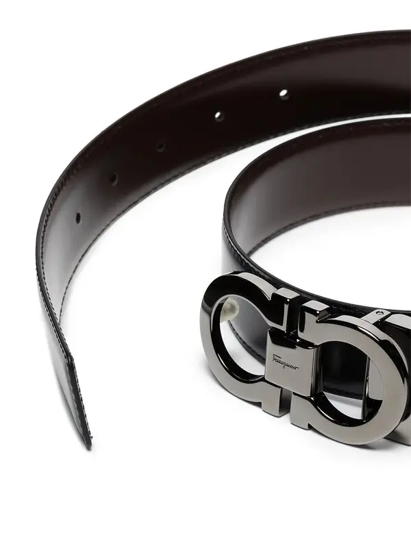 FERRAGAMO Smooth Leather Reversible Gancini Belt