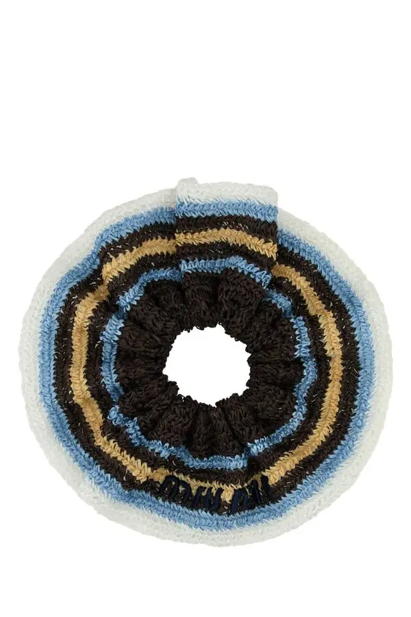 Miu Miu Embroidered Rafia Scrunchie
