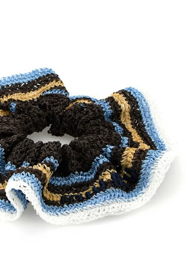Miu Miu Embroidered Rafia Scrunchie