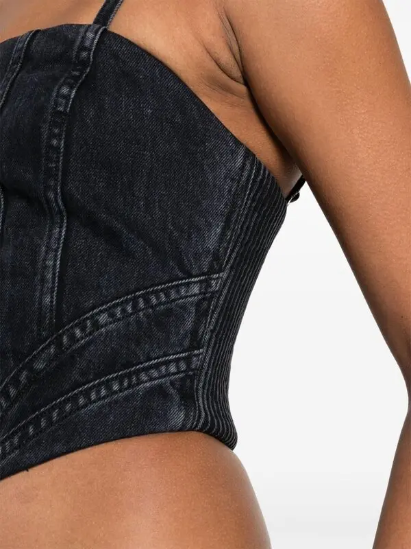 Amiri Faded Denim Corset