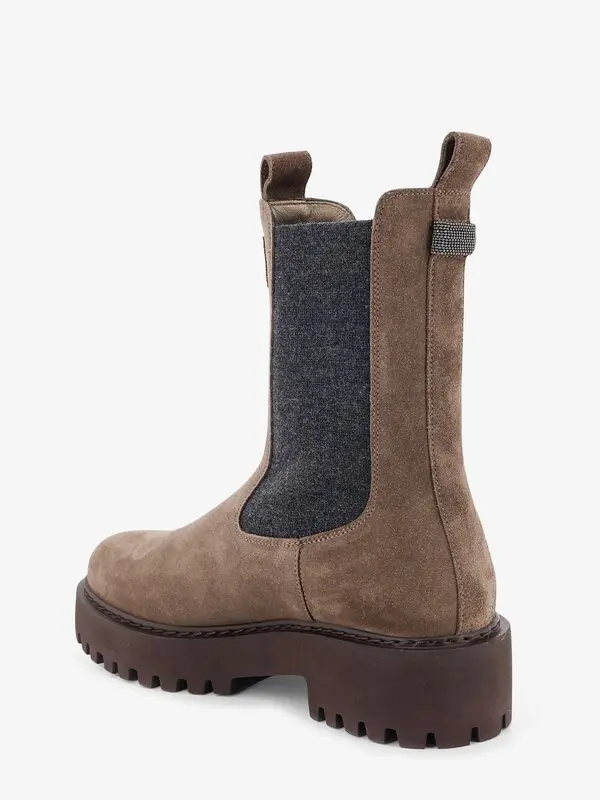 Brunello Cucinelli Suede Boots With Precious Loop Detail