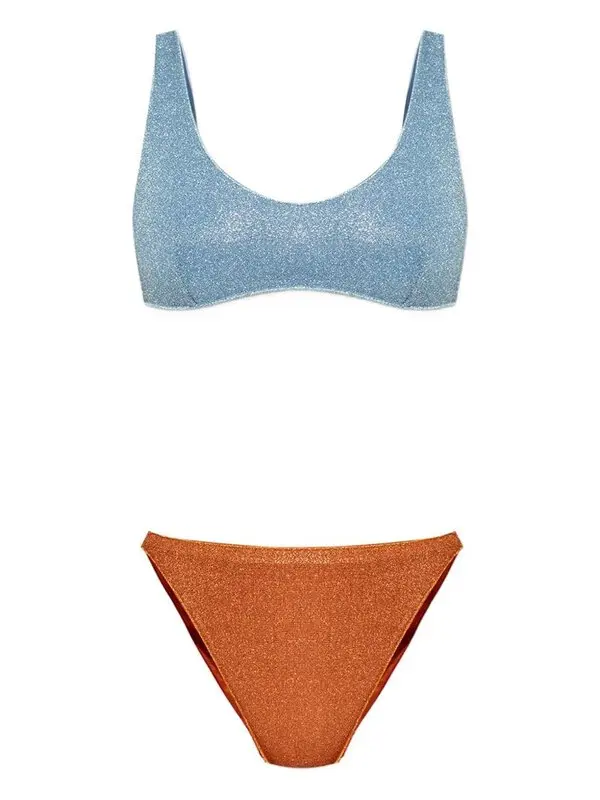 Oseree Two-tone Metallic Lurex Bikini - Multicolor